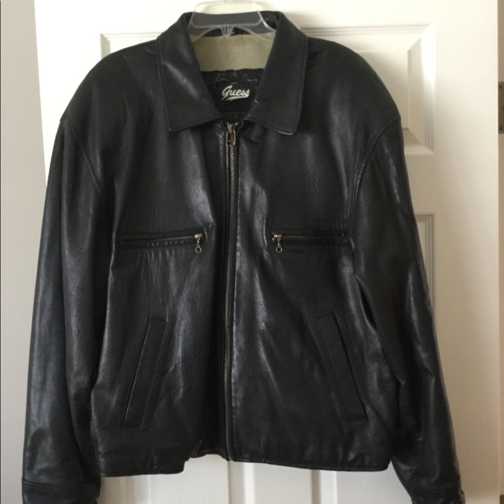 Guess Men’s Genuine Leather Jacket - Gem